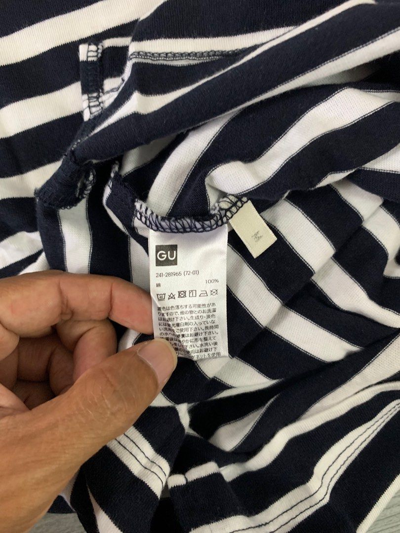 GU stripe t-shirt, Men's Fashion, Tops & Sets, Tshirts & Polo Shirts on ...
