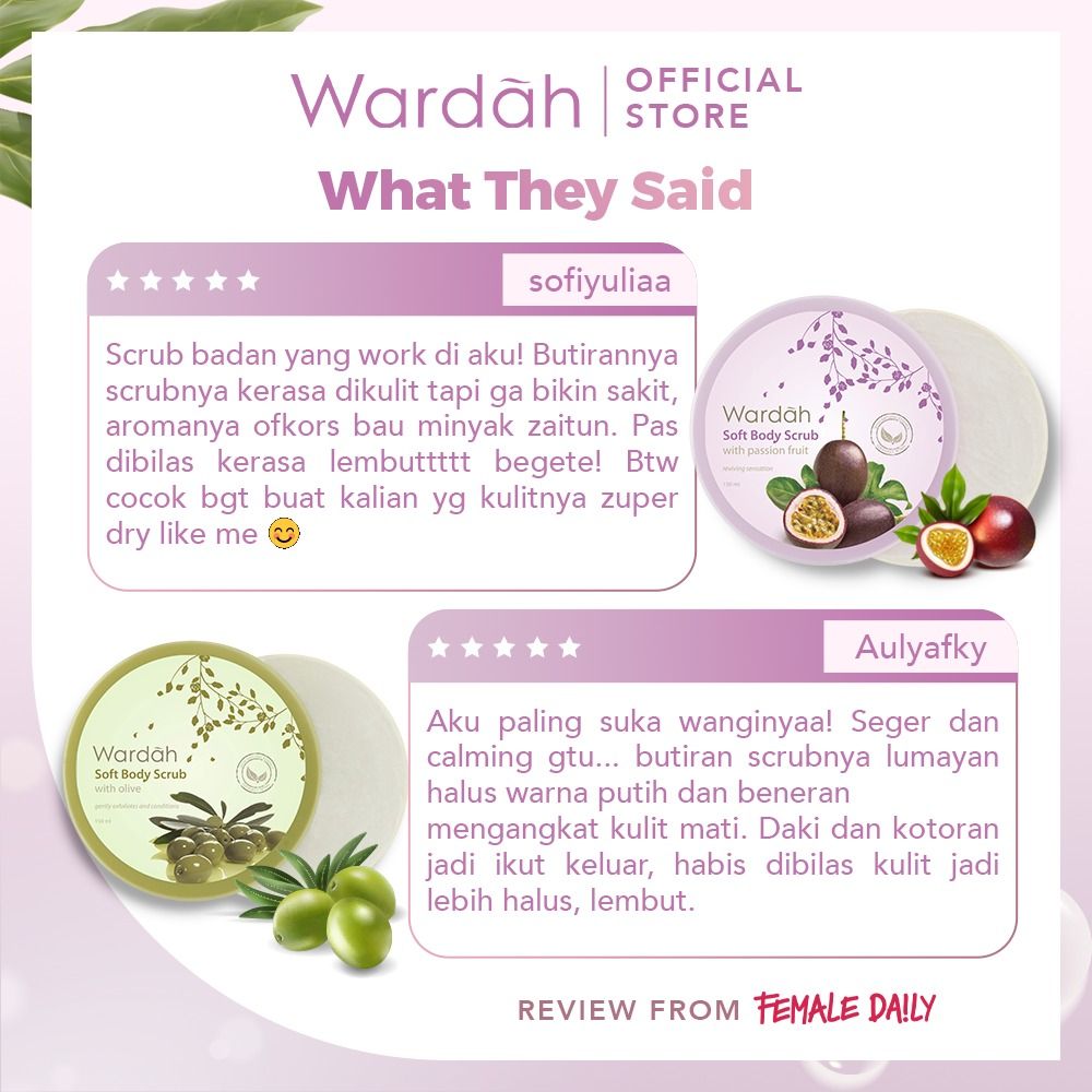 (Halal Bodycare) Wardah Soft Body Scrub 150ml - Dilengkapi dengan Olive ...