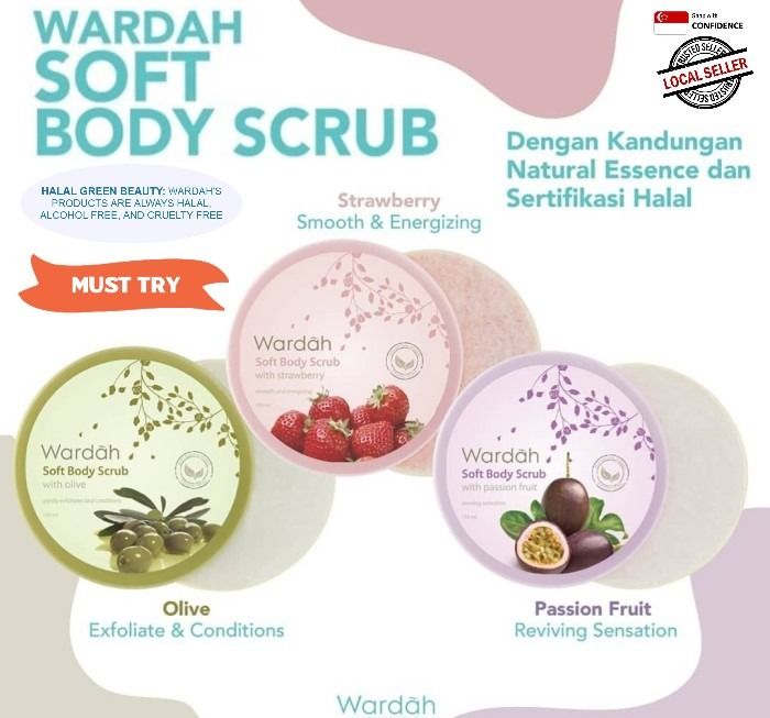 (Halal Bodycare) Wardah Soft Body Scrub 150ml - Dilengkapi dengan Olive ...