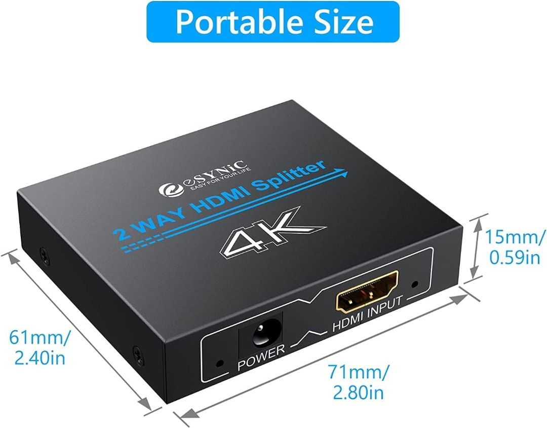 HDMI Splitter 4K 2 Way HDMI Splitter, Computers & Tech, Parts ...