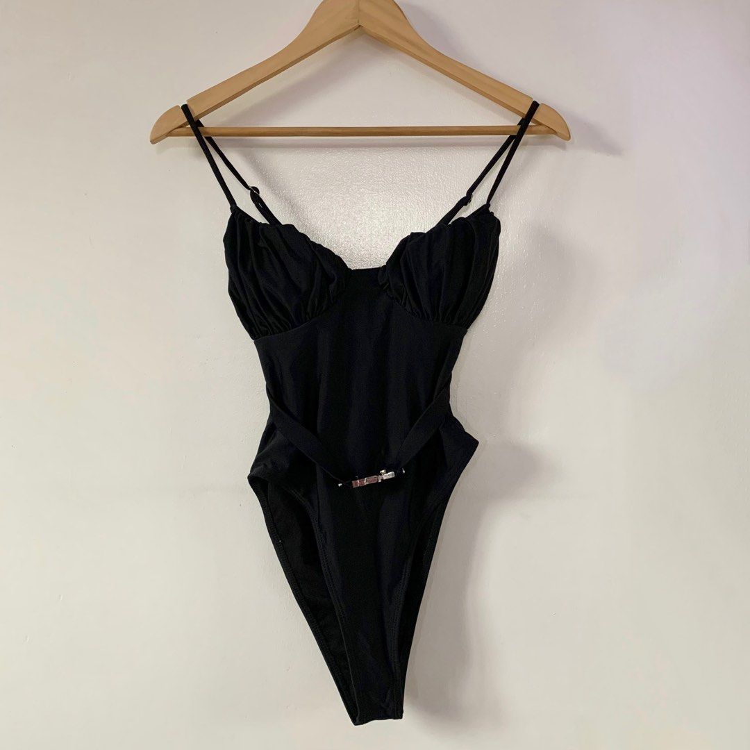 High cut backless one piece swimsuit, Women's Fashion, Swimwear ...