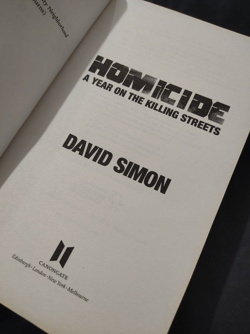 Homicide: A Year on the Killing Streets by David Simon, Hobbies & Toys ...