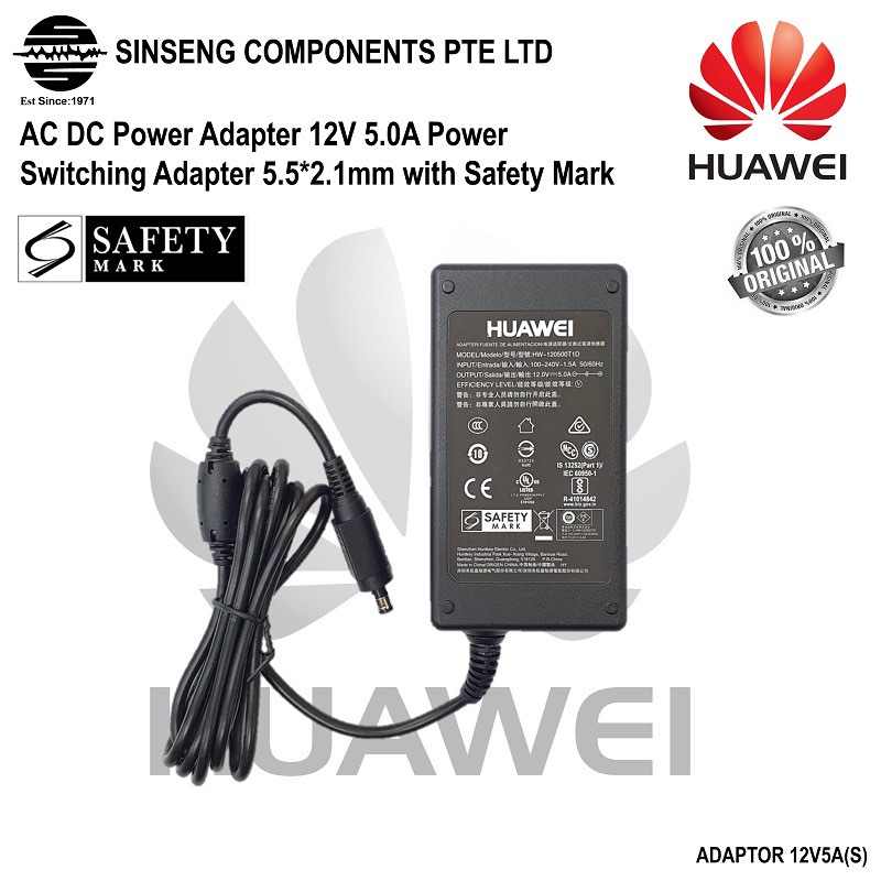 Huawei 12V 5A DC Power Adapter with Safety Mark Power Switching Adaptor ...