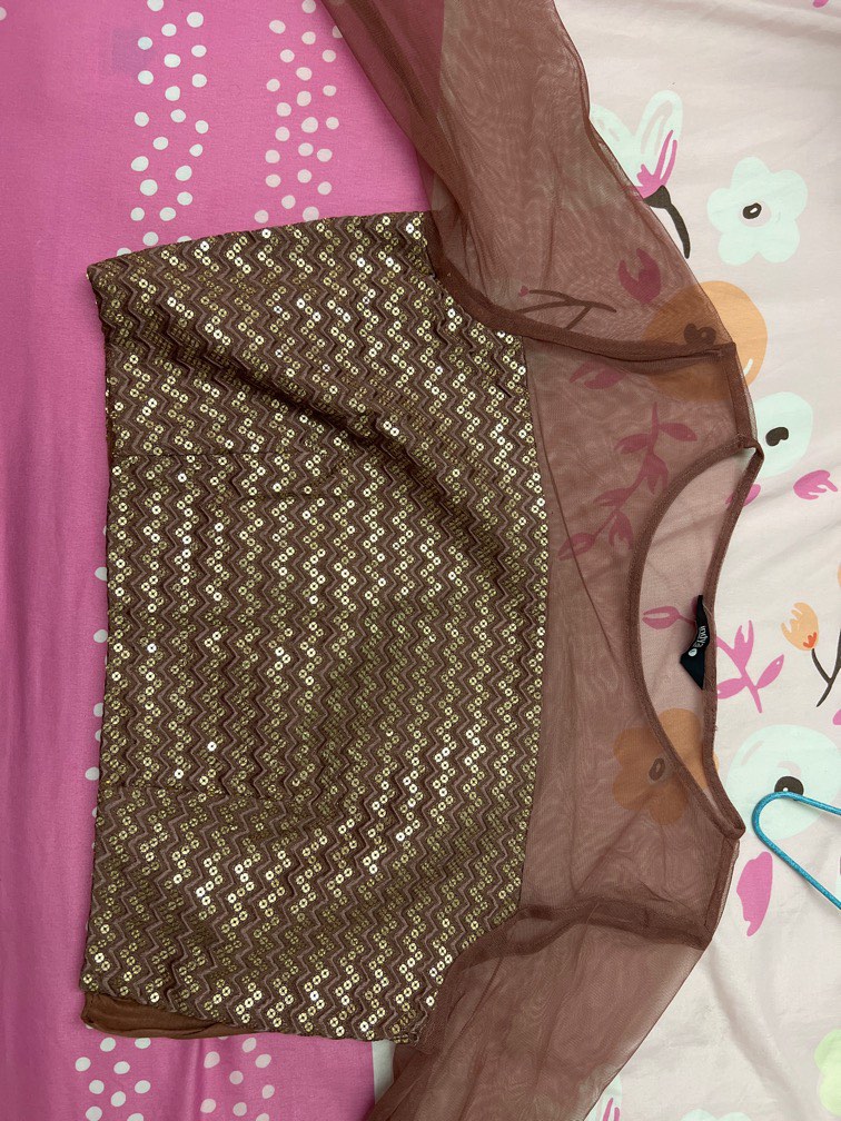 Indya saree blouse top mesh, Women's Fashion, Dresses & Sets ...