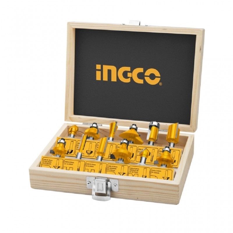 iNGCO AKRT1201 12 Pcs 6mm Router Bits Set, Furniture & Home Living ...