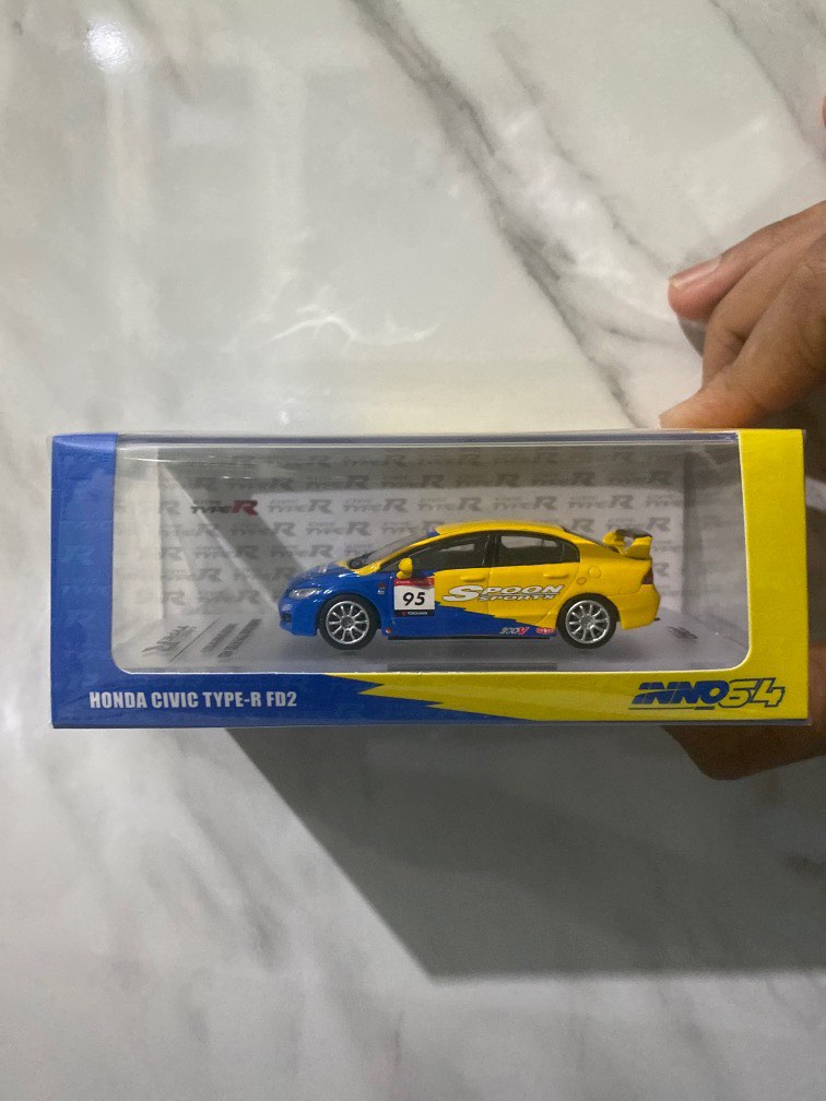 Inno64 Honda Civic Type -R FD2 Spoon Sports yellow, Hobbies & Toys ...