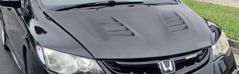 JS racing carbon hood for Honda civic FD, Car Accessories, Accessories ...