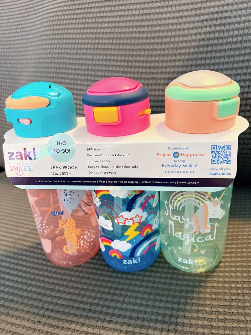 Kids toddlers Zak 3 pack water bottle 17oz, Furniture & Home Living ...