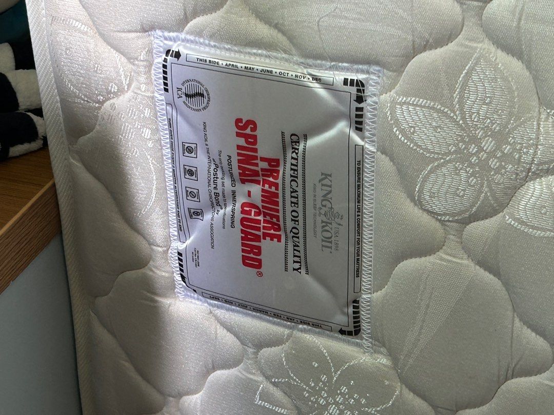 King Koil spinal guard super single spring mattress, Furniture & Home ...