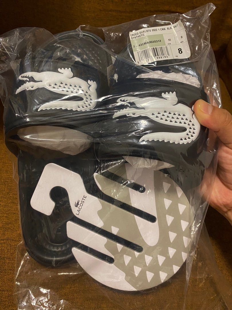 Lacoste Slide Sandals Flip flop , Luxury, Sneakers & Footwear on Carousell