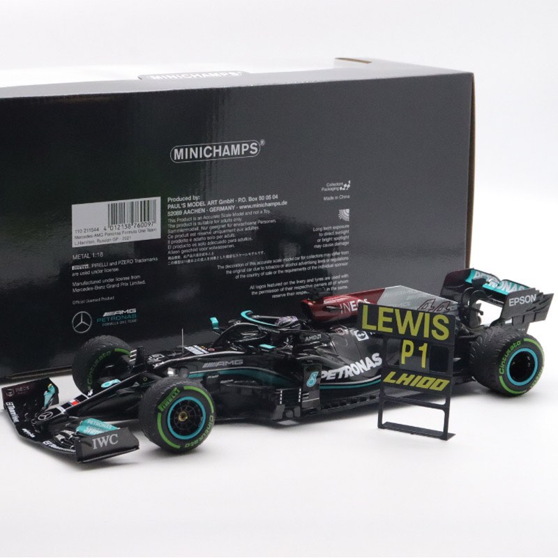 Lewis Hamilton 2021 Russian GP Winner & 100th Win Mercedes 1/18th Scale ...