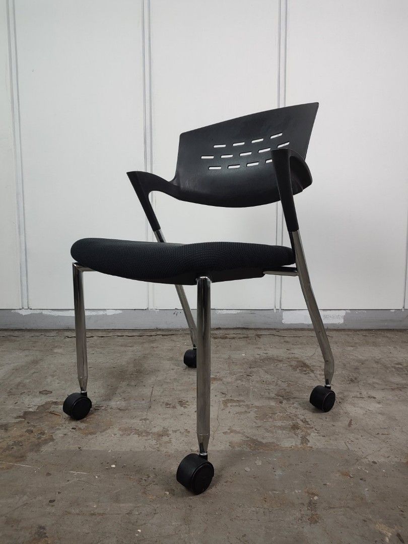 Itoki Stackable Chair w/ wheels, Furniture & Home Living, Furniture ...