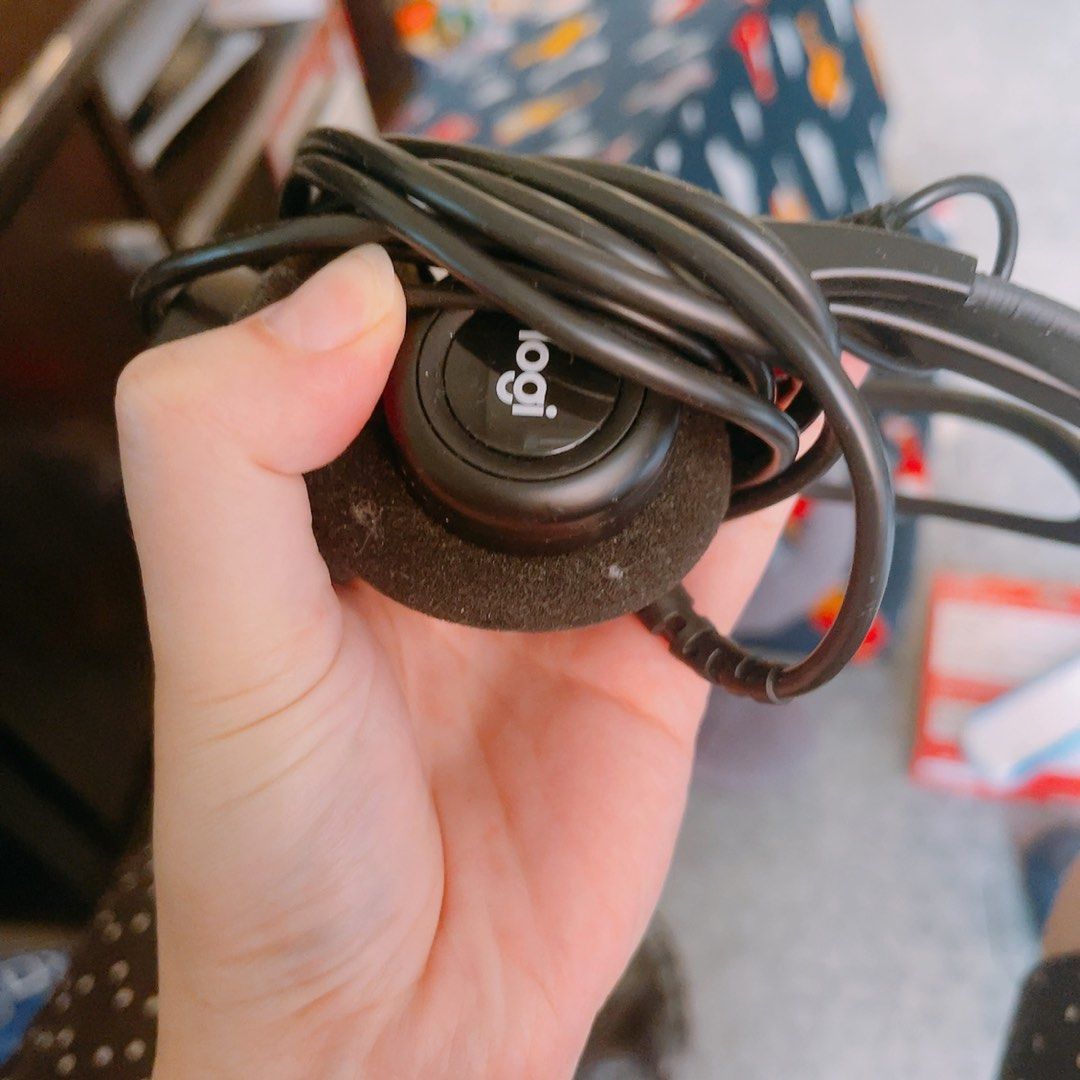 Logitech Logi Black Headset Headphone With Wire Plug Audio Headphones Headsets On Carousell