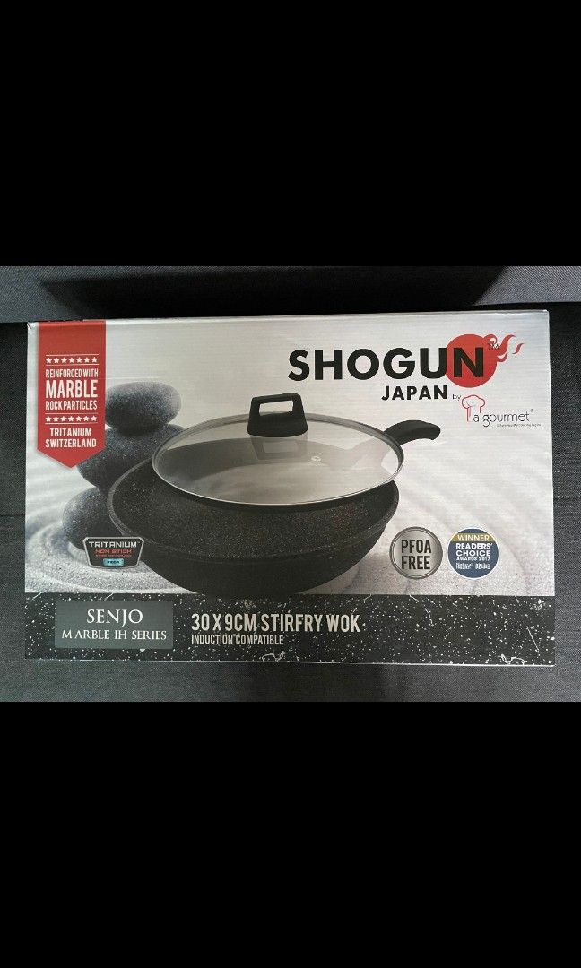 MADE IN JAPAN - SHOGUN SENJO MARBLE IH SERIES WOK, REINFORCED WITH ...