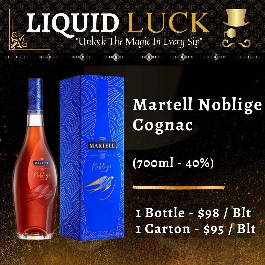 Martell Noblige Cognac 700ml, Food & Drinks, Alcoholic Beverages on ...