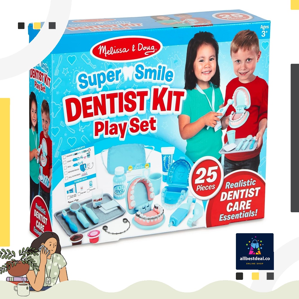 Melissa and Doug MD8611 Super Smile Dentist Play Set (26 Pieces ...