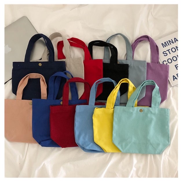 Mini canvas tote bags - 6 different colors, Women's Fashion, Bags ...
