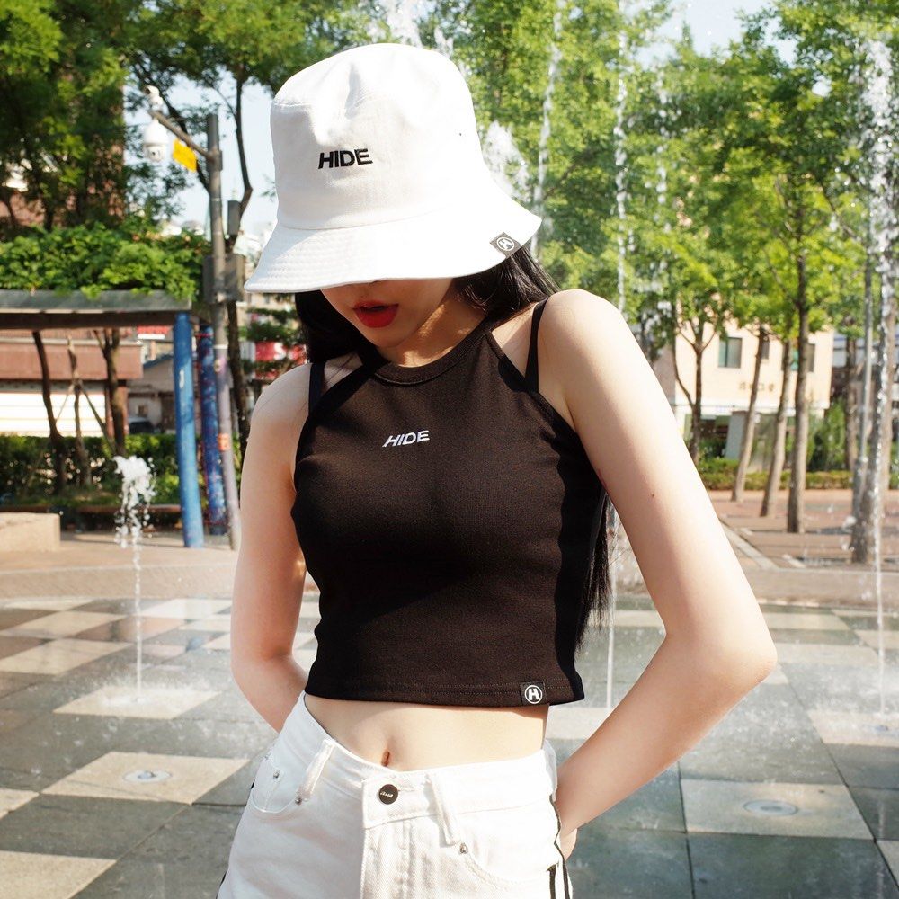 Mixxmix Hide Korean Halterneck Crop Top (Black), Women's Fashion, Tops, Sleeveless on Carousell
