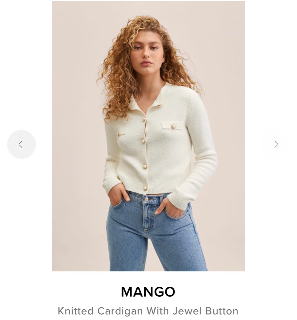 MNG Mango Knitted Cardigan, Women's Fashion, Tops, Longsleeves on Carousell