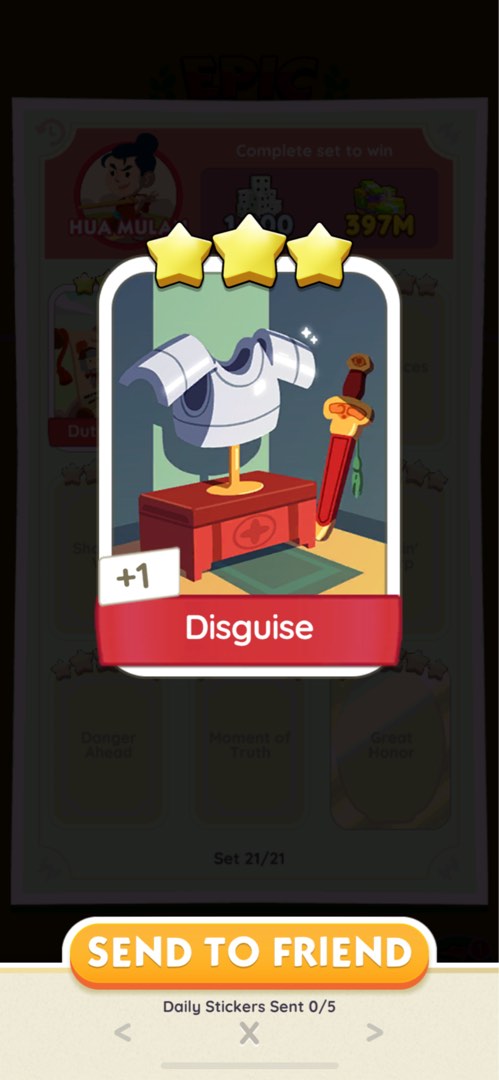 Monopoly Go Sticker Set 21 Disguise, Hobbies & Toys, Toys & Games on ...