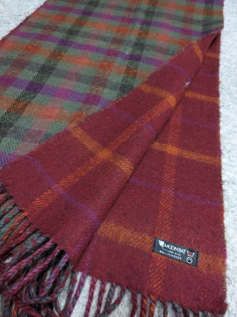 MOONBAT CITY BASIC Check Two Colored Check Muffler Scarf, Women's ...