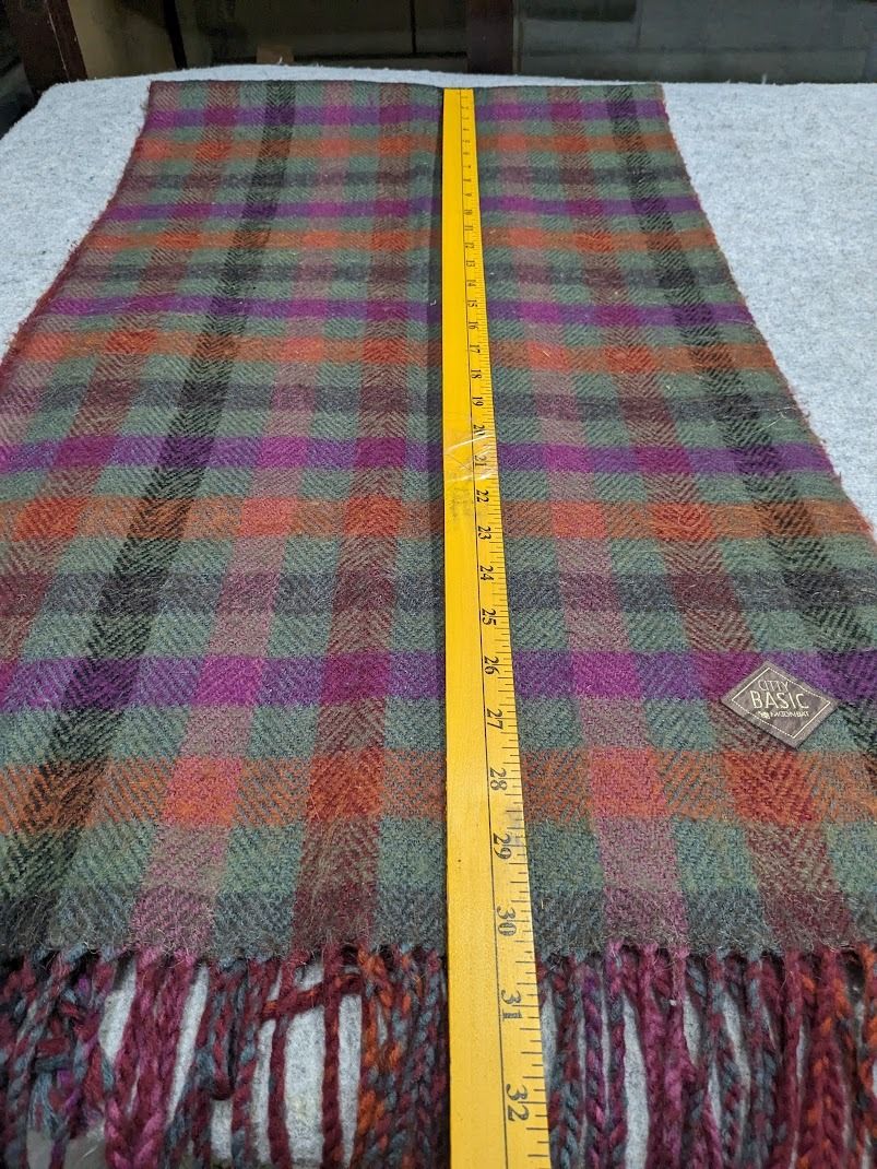 MOONBAT CITY BASIC Check Two Colored Check Muffler Scarf, Women's ...