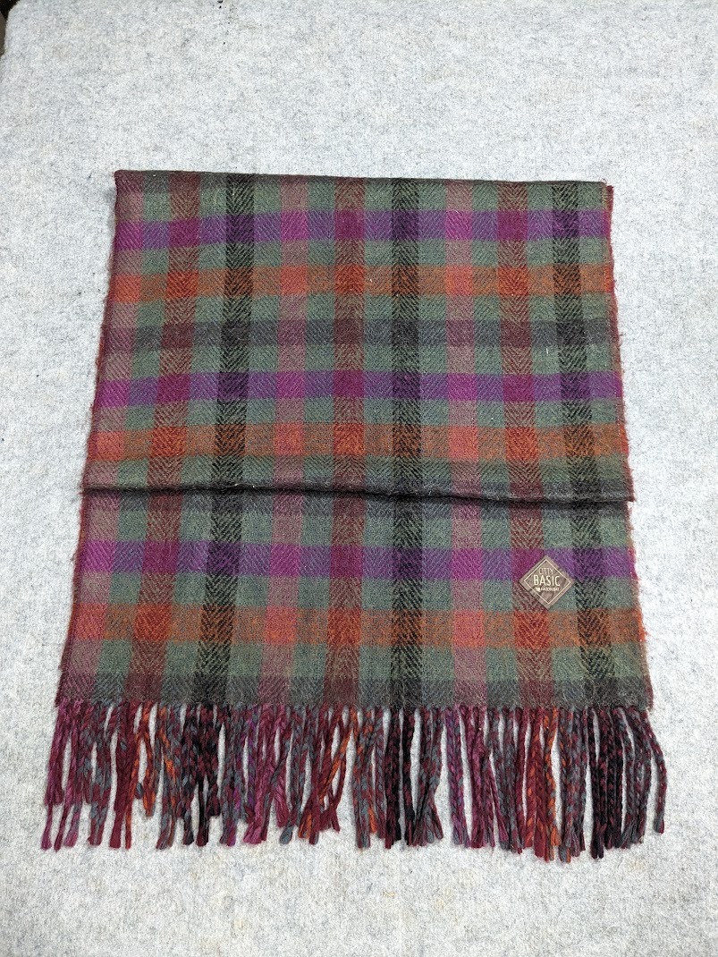 MOONBAT CITY BASIC Check Two Colored Check Muffler Scarf, Women's ...