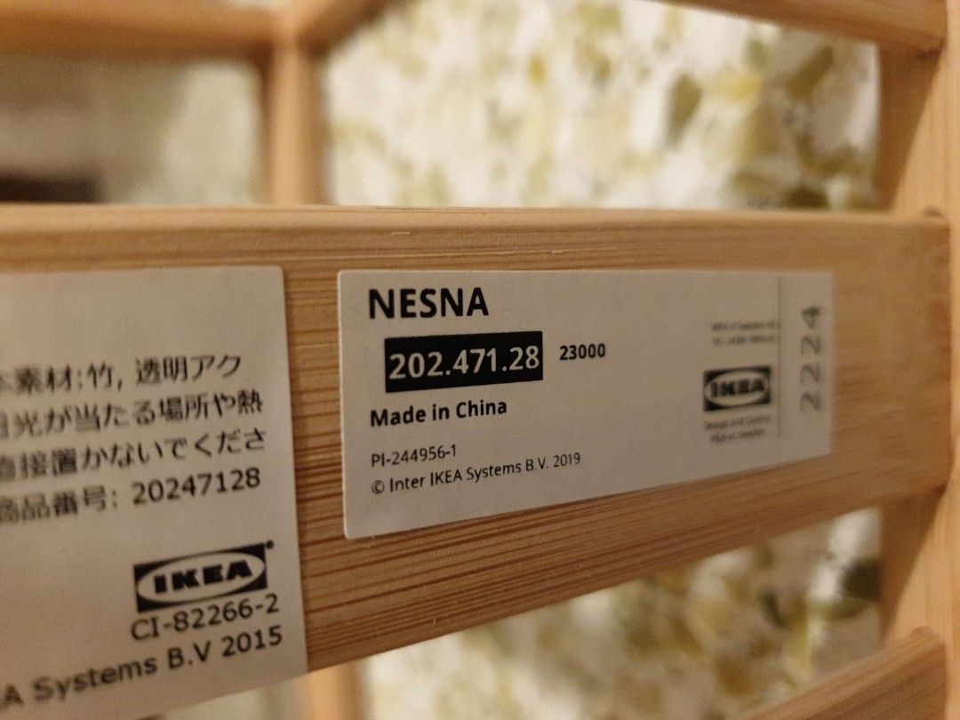Nesna Ikea Bamboo Glass Table, Furniture & Home Living, Furniture ...