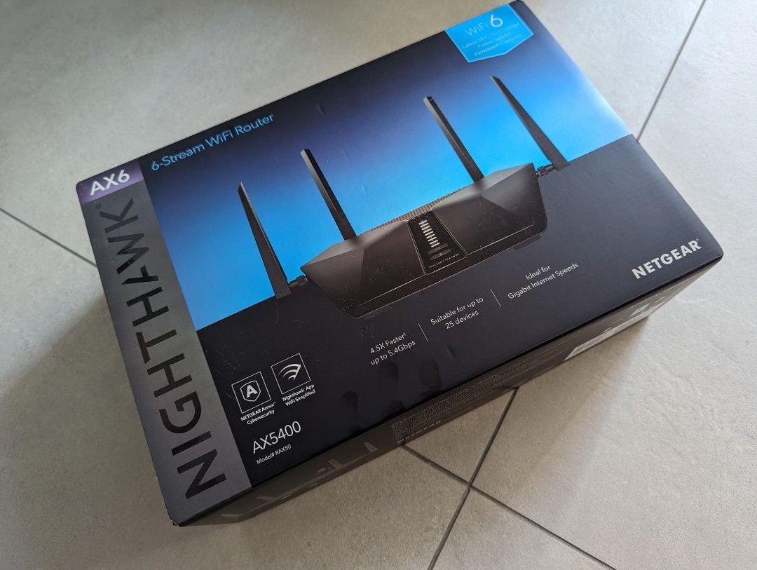Netgear AX5400 WiFi Router (RAX50) Nighthawk WiFi 6 Router, Computers ...