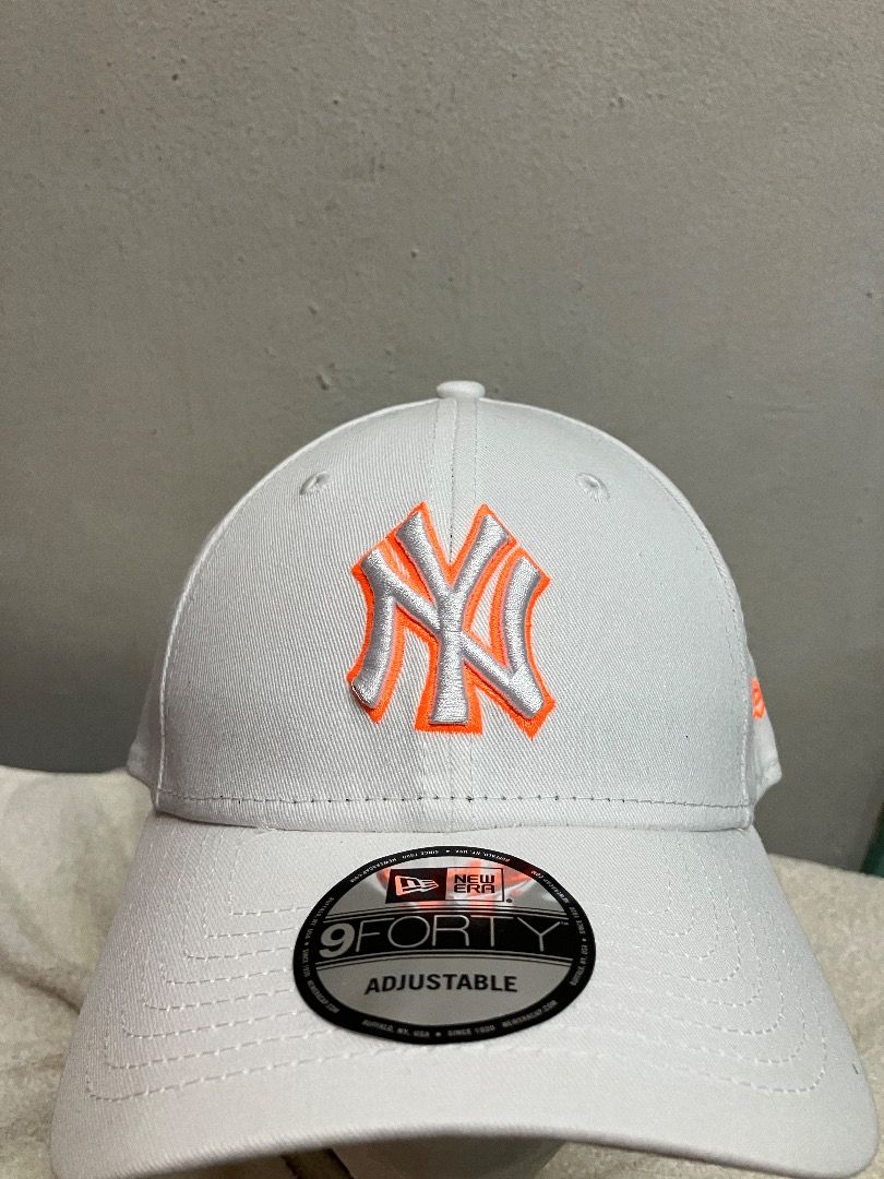 New Era 9Forty NY Yankees Neon Outline Orange White Cap, Men's Fashion ...