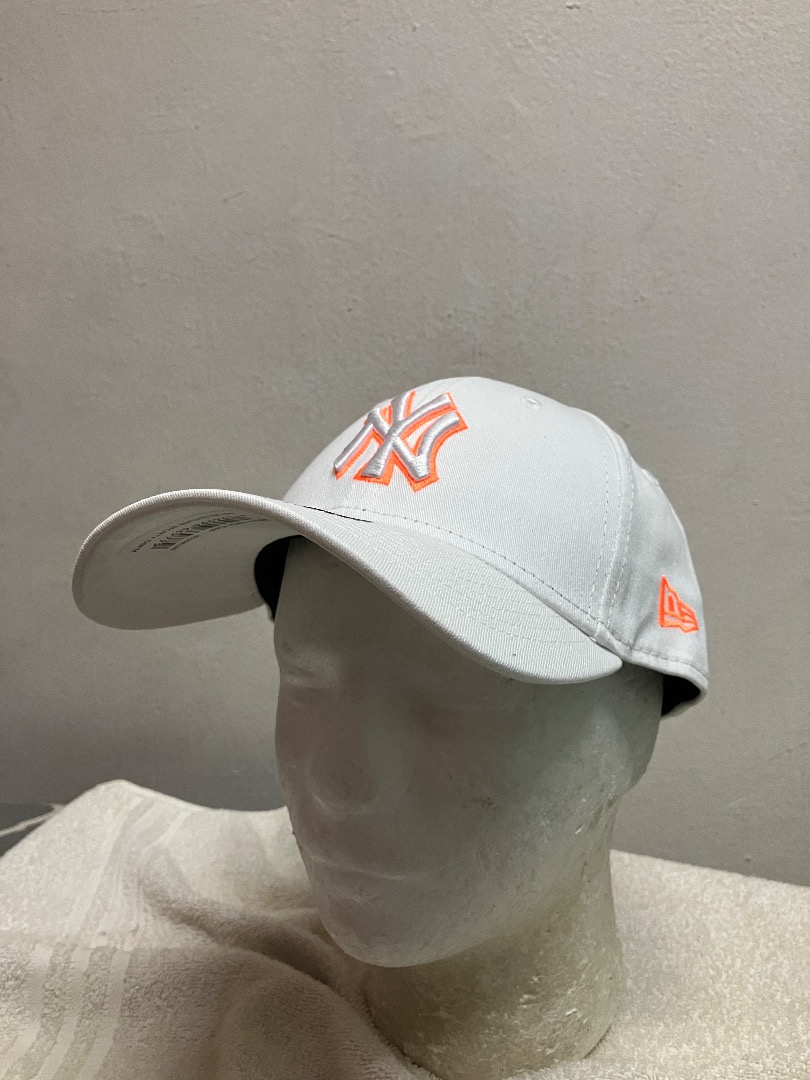 New Era 9Forty NY Yankees Neon Outline Orange White Cap, Men's Fashion ...