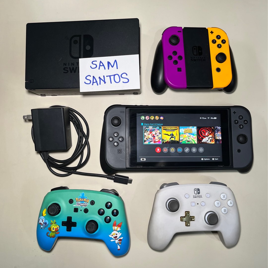 Nintendo Switch V2 with PowerA Controllers and Extra Joycons, Video ...
