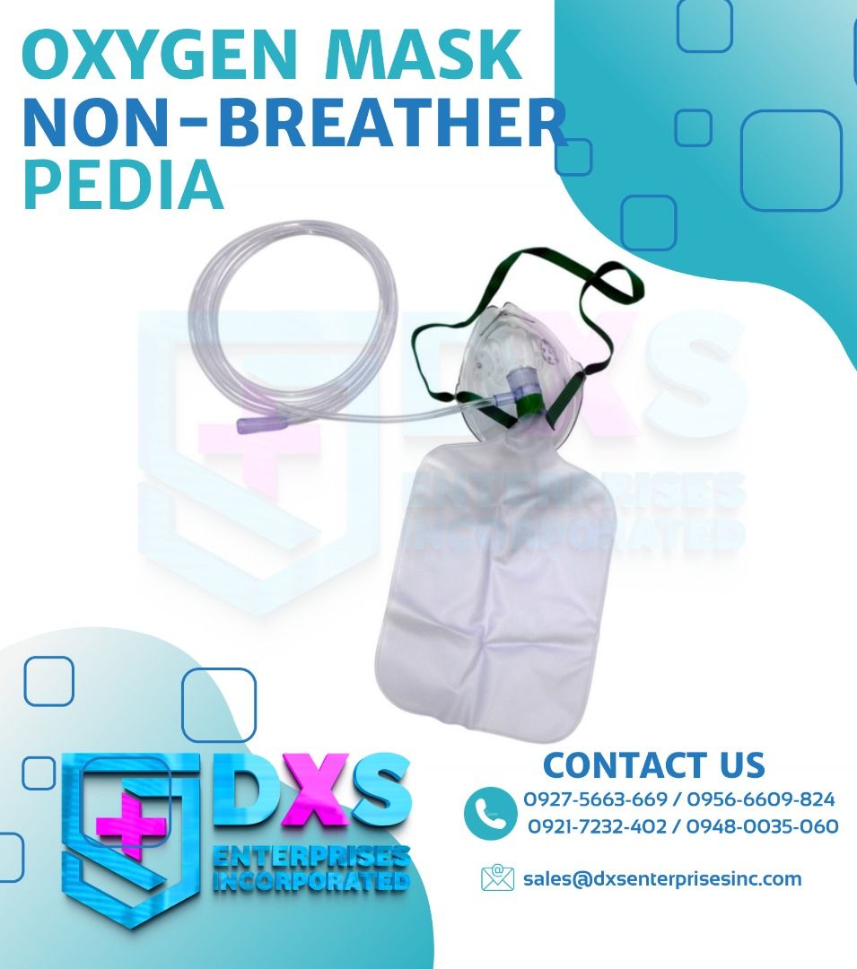 NON-REBREATHER OXYGEN MASK PEDIA, Health & Nutrition, Medical Supplies ...