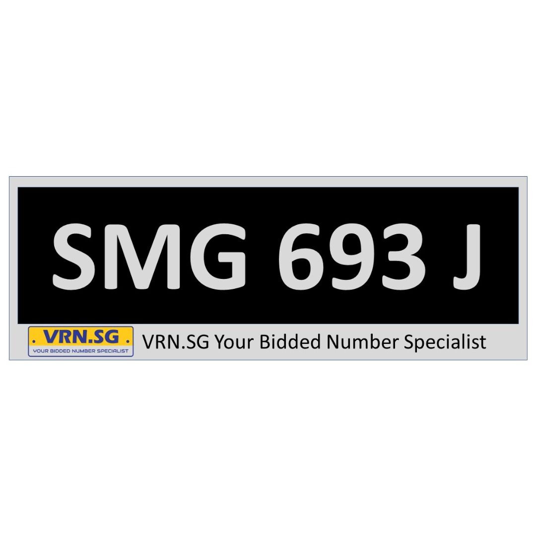 Numerology "9" 3-Digit Car Number Plate for Sale: SMG 693 J (SMG693J ...