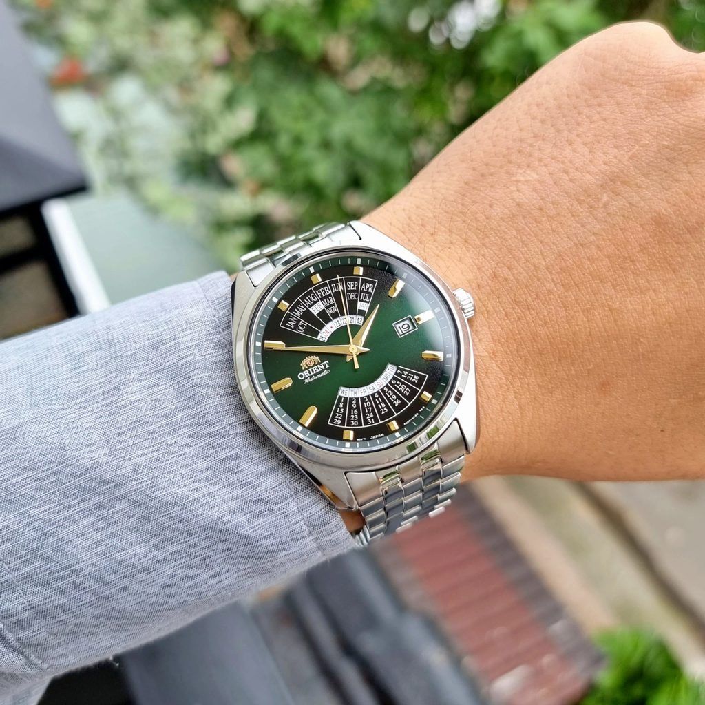 Orient RA-BA0002E10B Multi-Year Calendar Green Dial Stainless Steel ...