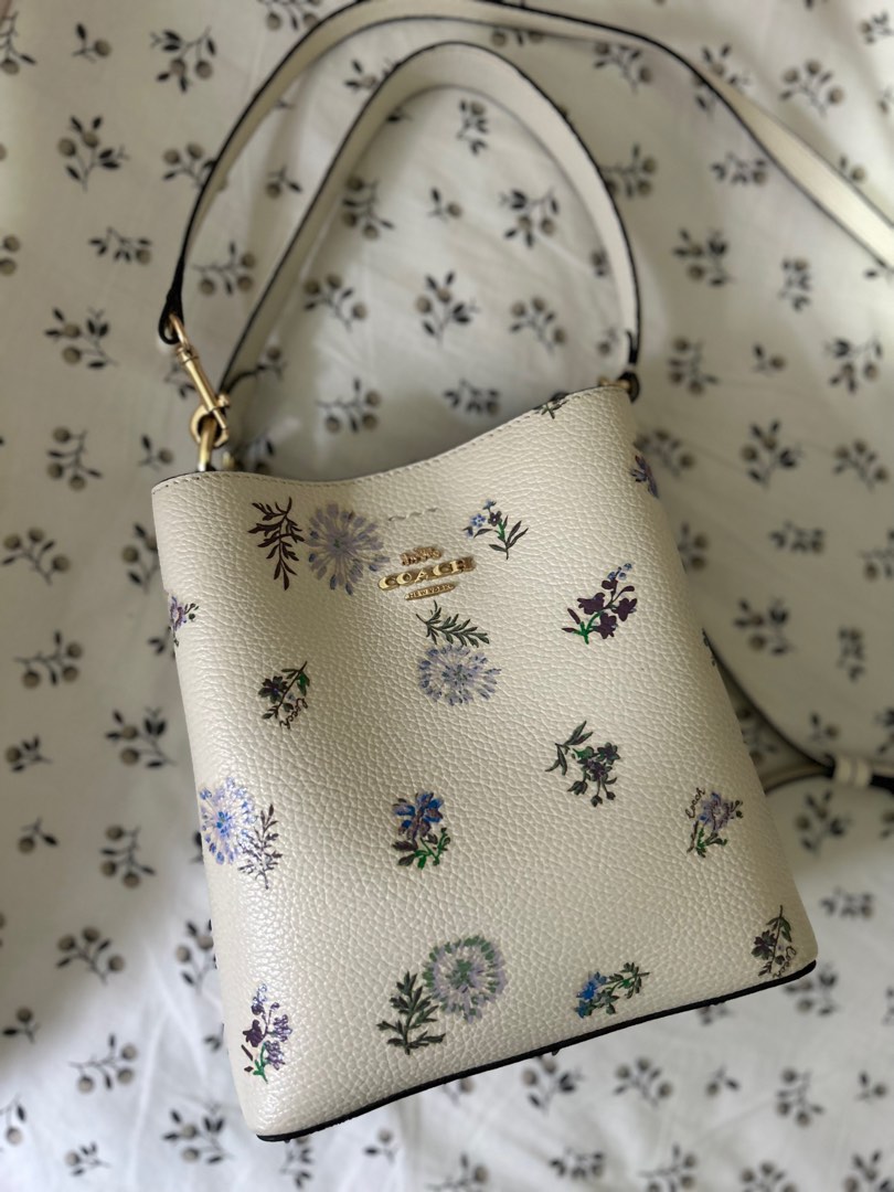 Original Coach Small Town Leather Bucket Bag Flower Print, Women's ...