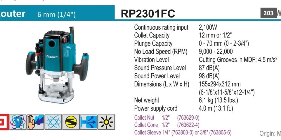 ORIGINAL MAKITA RP2301FC PLUNGE ROUTER, Commercial & Industrial ...