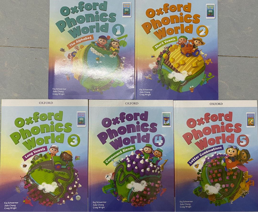 Oxford Phonics World 1-5 & workbooks, 興趣及遊戲, 書本 & 文具, 教科書 - Carousell