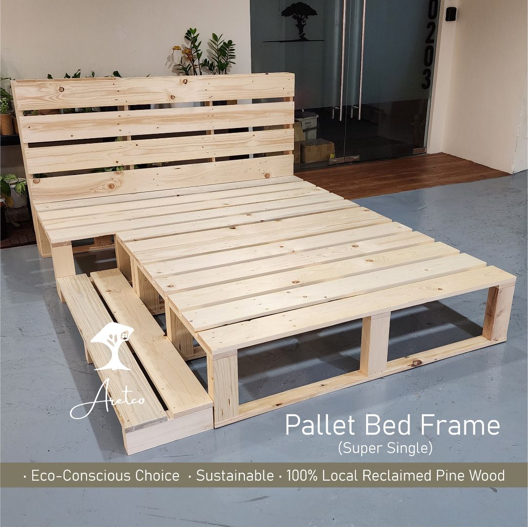 Customise Pallet Bed Frame | Wooden Bed Frame, Furniture & Home Living ...