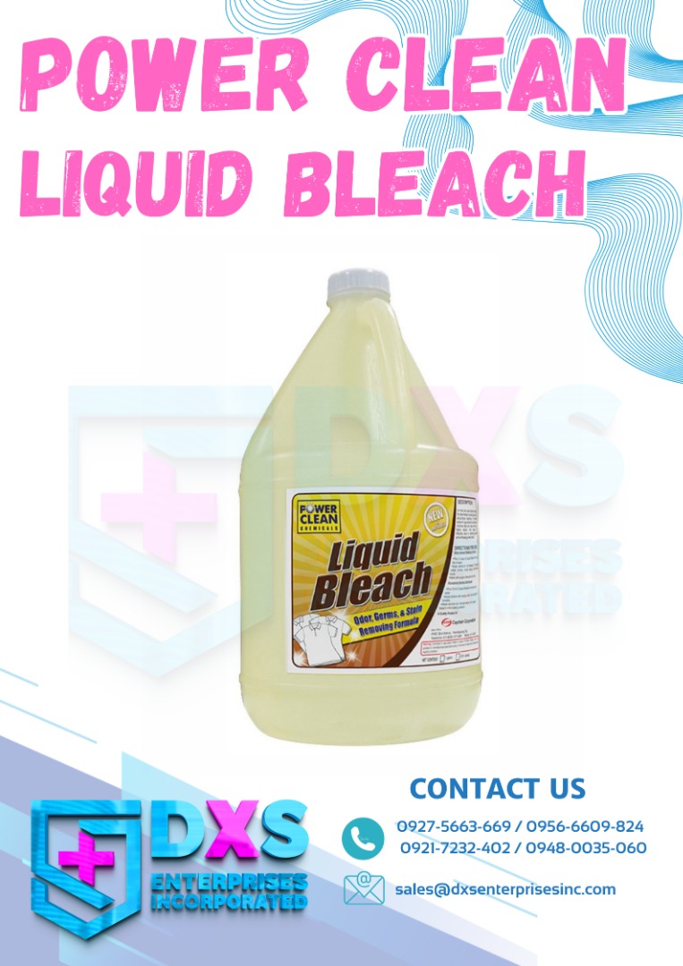 POWER CLEAN LIQUID BLEACH 3.4 LITERS, Health & Nutrition, Medical ...