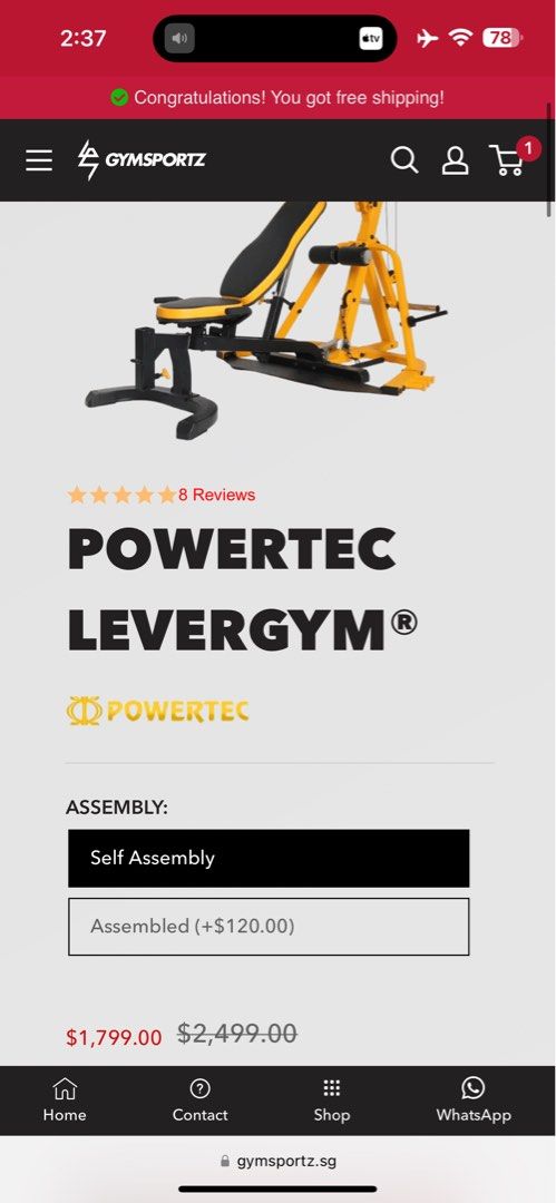Powertec Leverage Gym Full Set, Sports Equipment, Exercise & Fitness ...