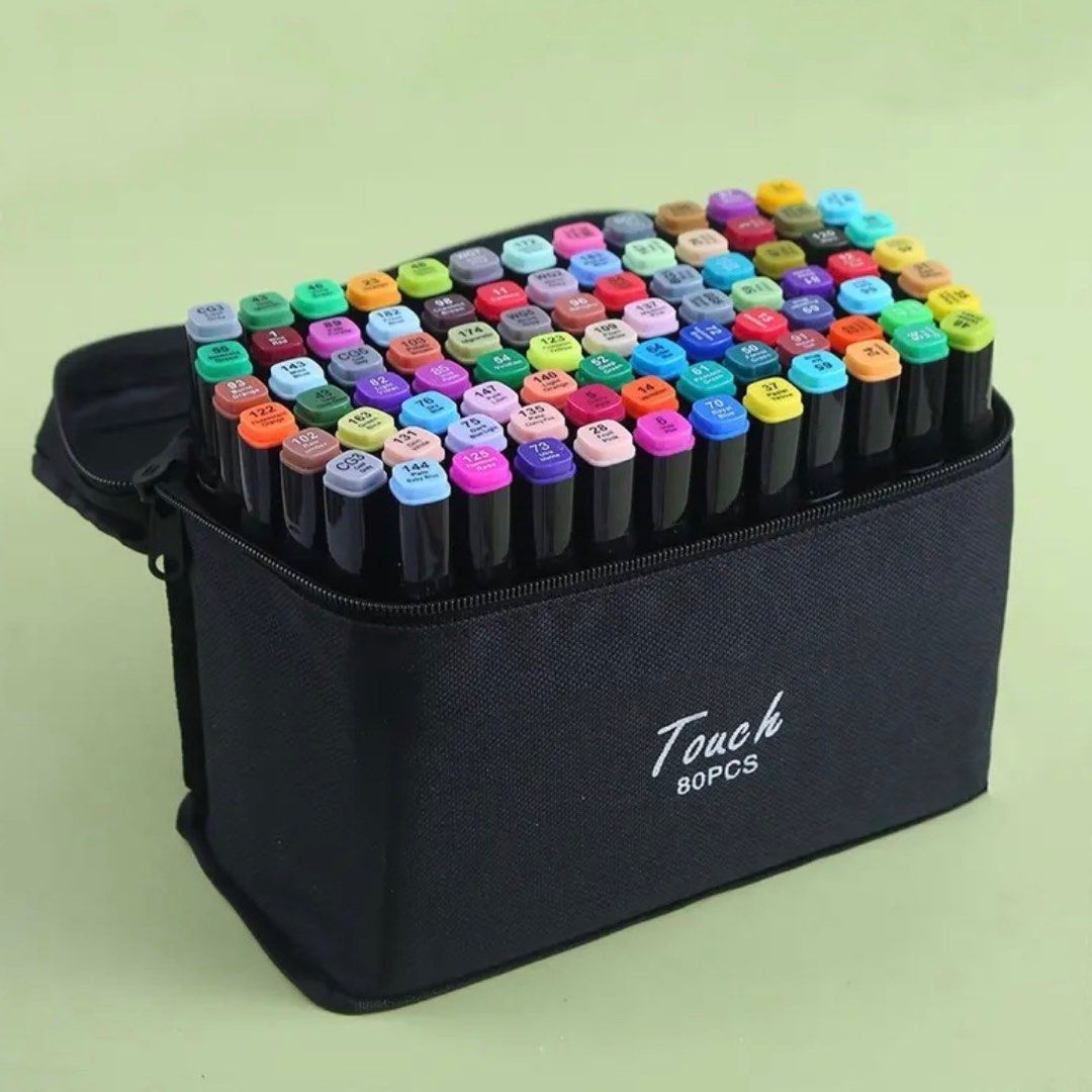 Premium Color Alcohol Marker Set - 80 pcs., Hobbies & Toys, Stationary ...