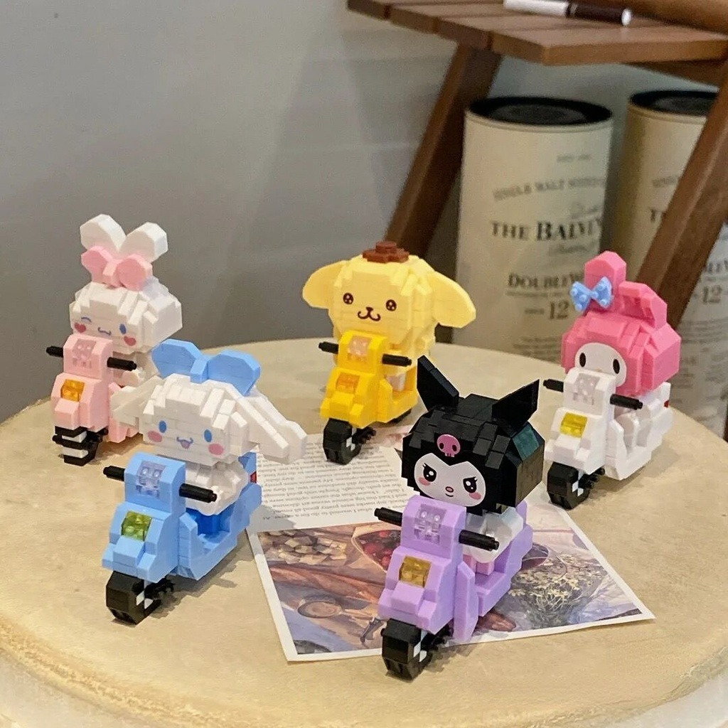 Sanrio Mini Motorcycle Building Bricks Cute Block Toys Decoration ...