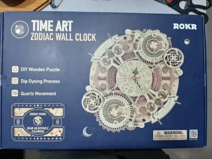Robotime ROKR Zodiac Wall Clock 3d Wooden Puzzle Model, Furniture ...