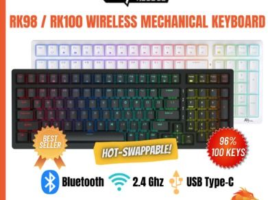 Royal Kludge RK98 / RK100 Hot Swappable BT Wireless RGB Mechanical ...