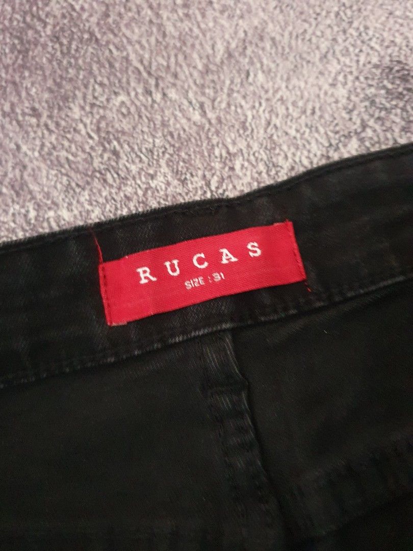 RUCAS CAVIAR PLATINUM SILVER LEATHER JEANS ORIGINAL CELANA PANJANG ...