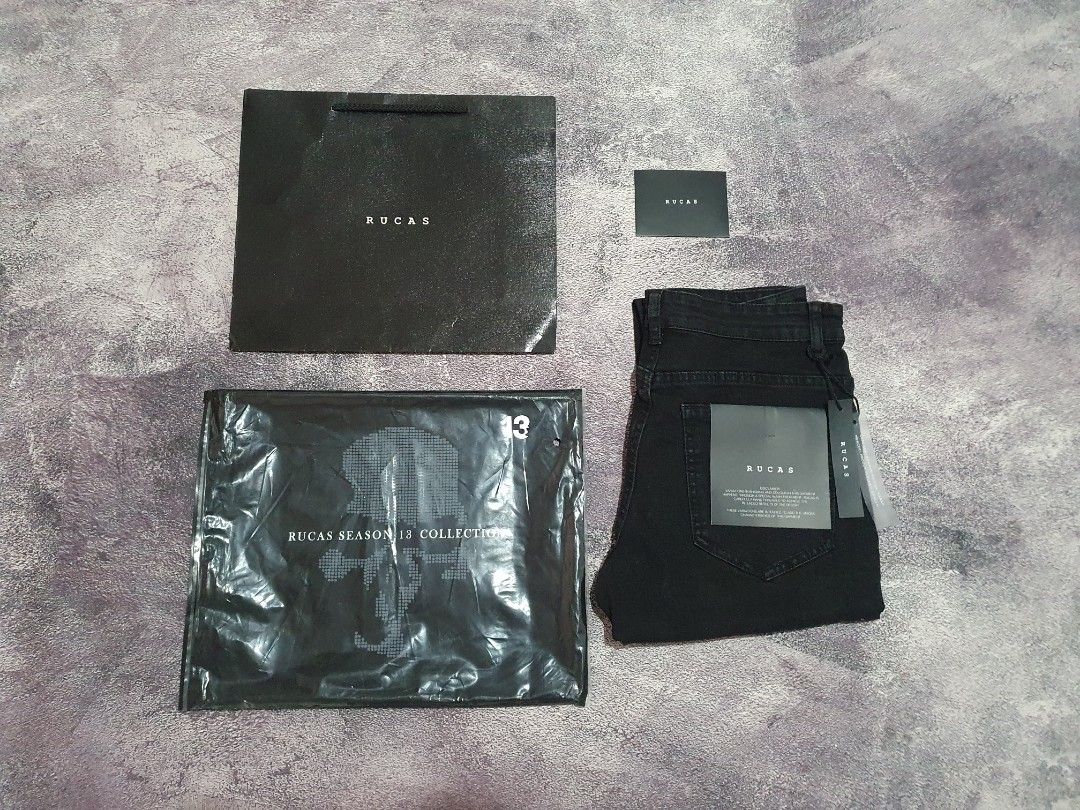 RUCAS CAVIAR PLATINUM SILVER LEATHER JEANS ORIGINAL CELANA PANJANG ...