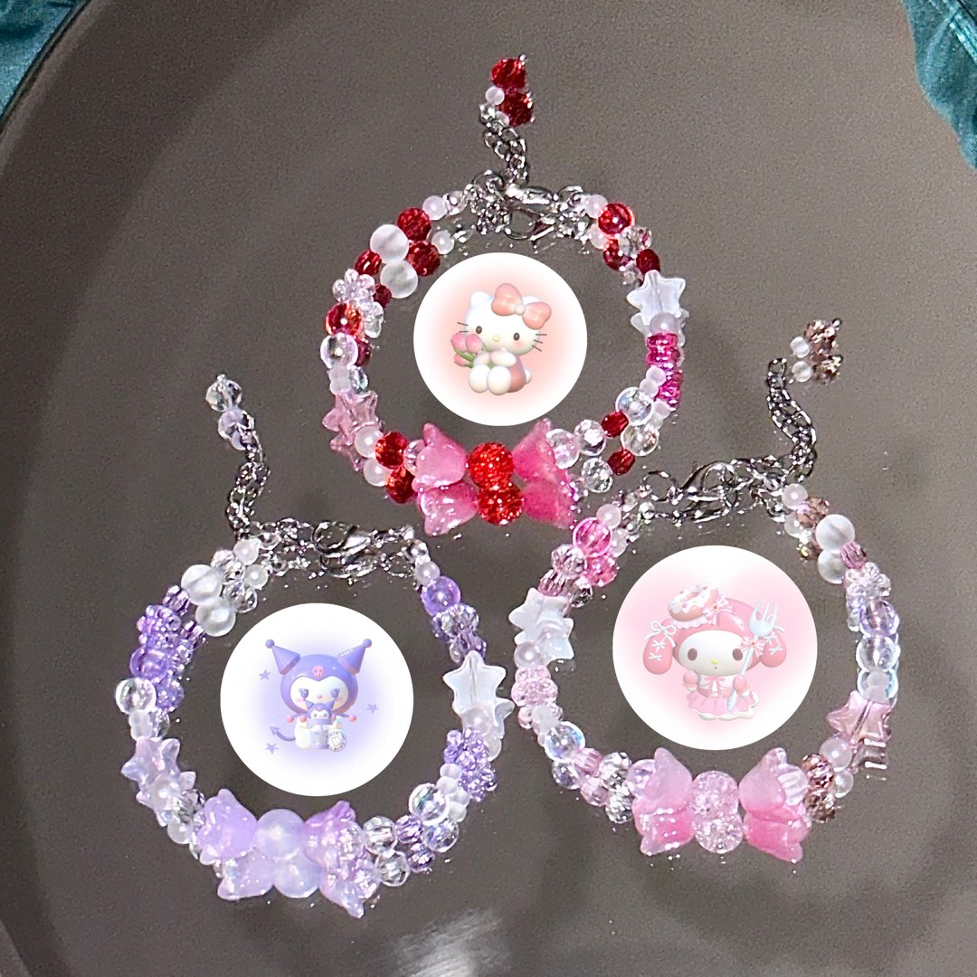 sanrio beaded bracelet, Hobbies & Toys, Stationery & Craft, Handmade ...