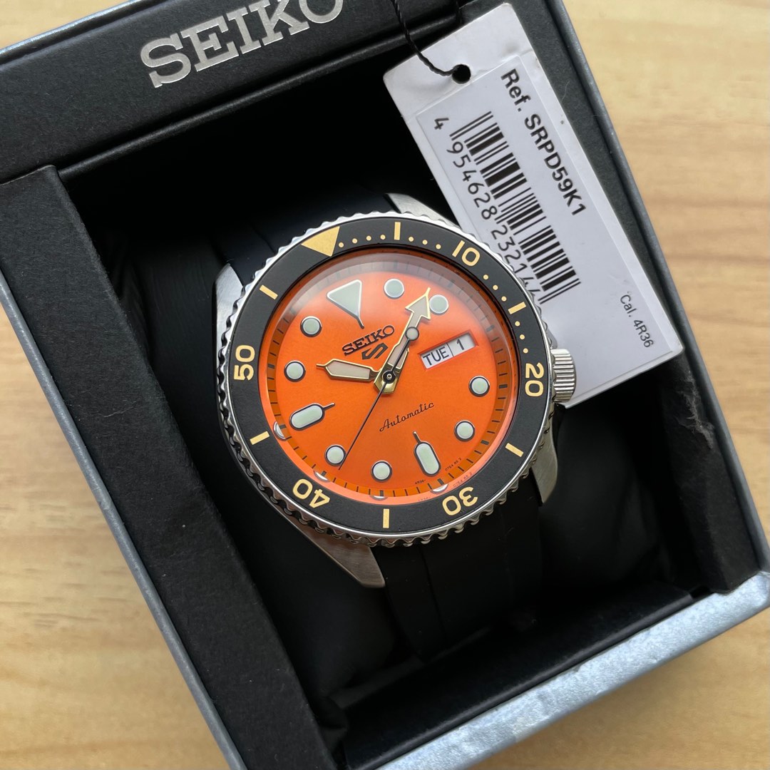 Seiko 5 Sports - 5KX Orange SRPD59 / SRPD59K1, Men's Fashion, Watches ...