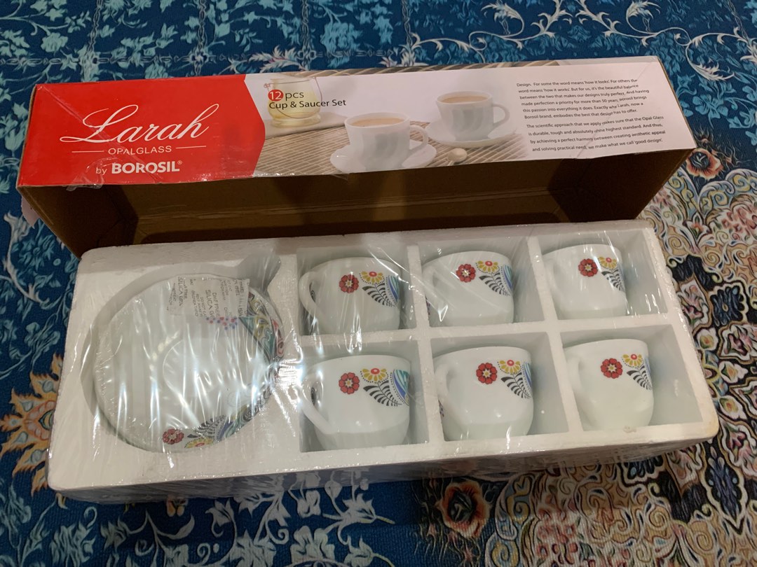 Set cawan dan piring 6pcs, Furniture & Home Living, Kitchenware ...